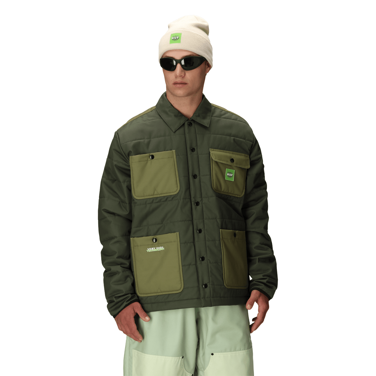 686 Huf Men's Puffer Insulated Jacket 2026 Green Colorblock – Comor ...