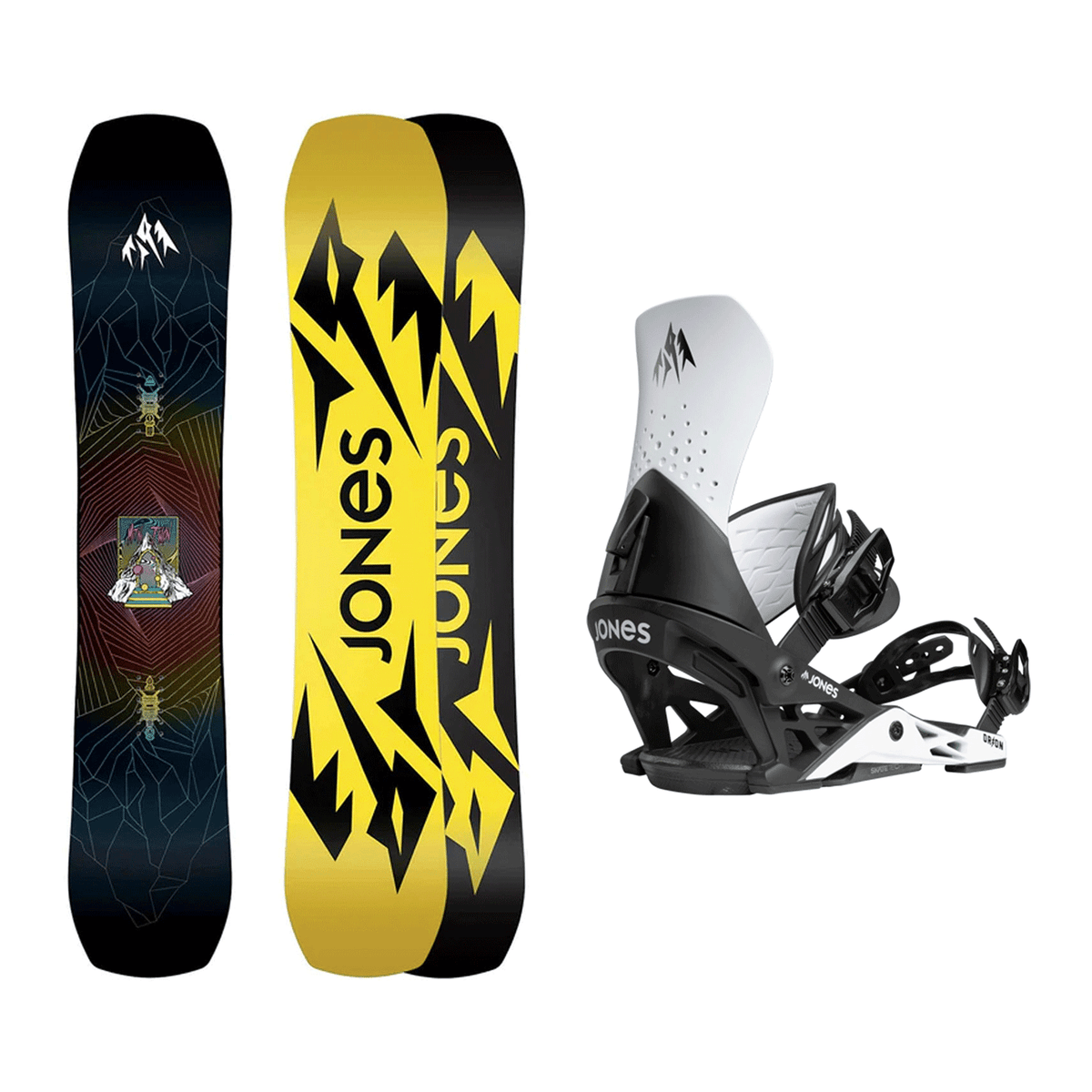 Jones Men's Mountain Twin Snowboard 2025 + Jones Men's Orion Snowboard ...