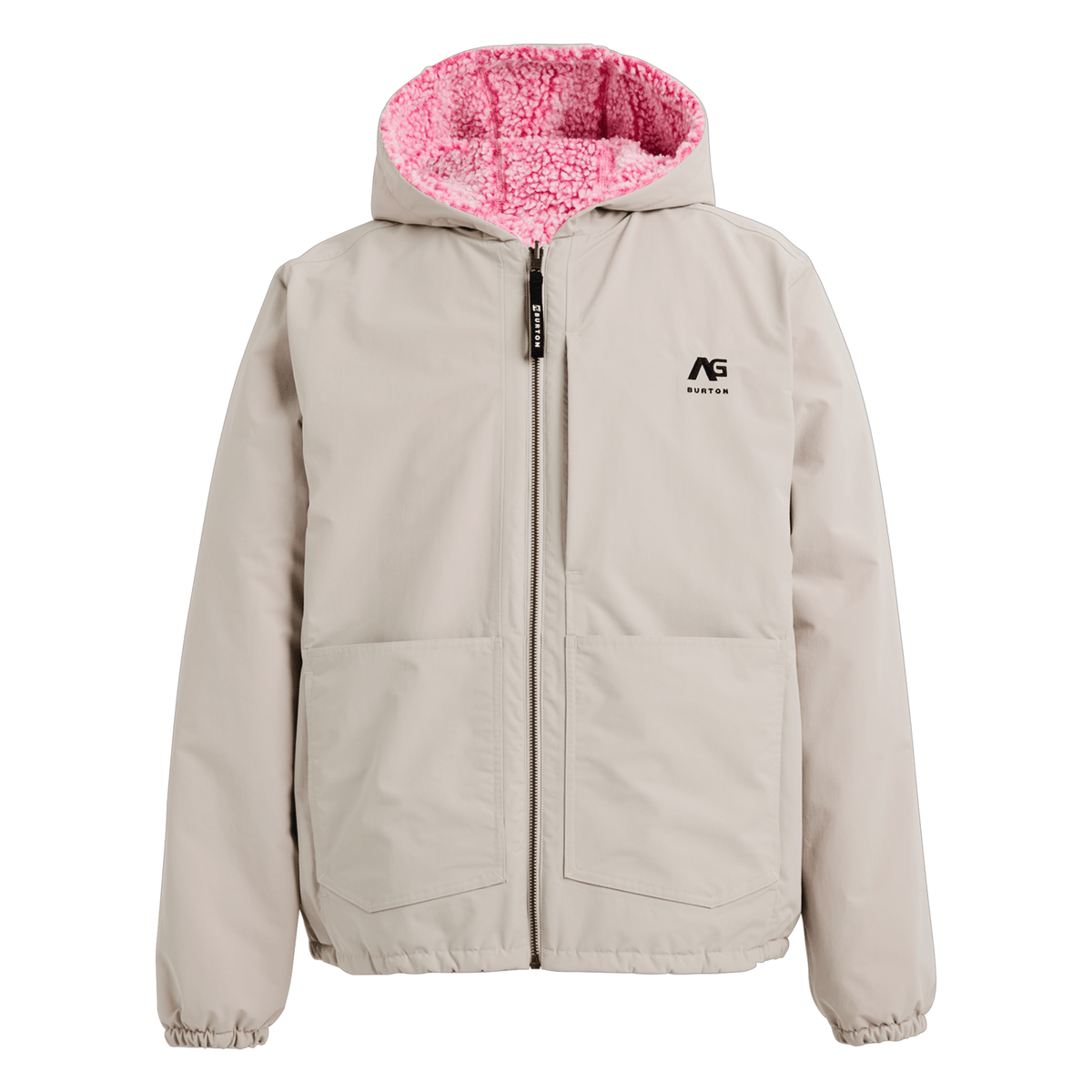 Burton AG Rev Sherpa Jacket 2026 Stone Grey/Plush Pink – Comor - Go ...
