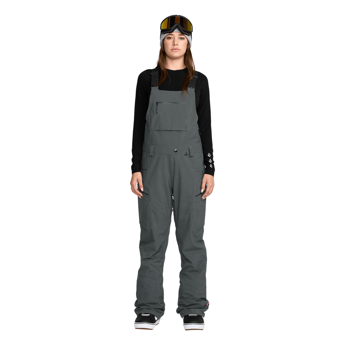 Volcom Women's Ash Stretch Gore-tex Bib Overall 2026 Dark Grey – Comor ...